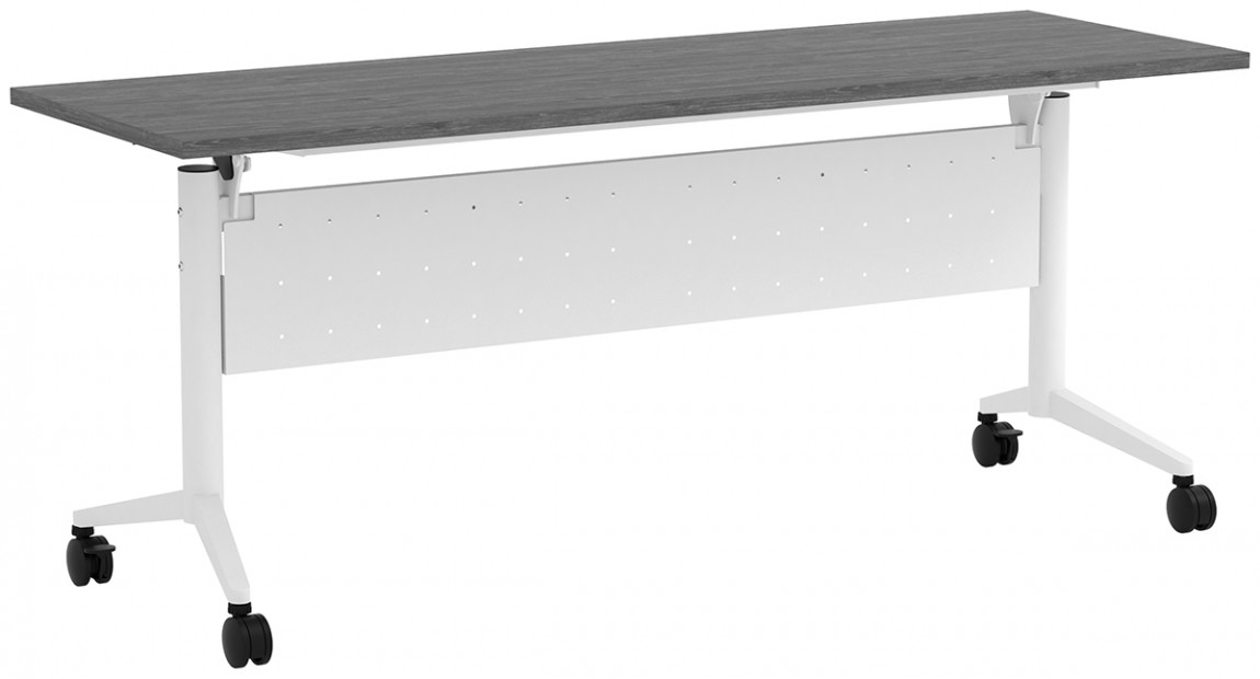 Newport Gray Flip Top Nesting Table with Modesty Panel | PL Laminate by ...