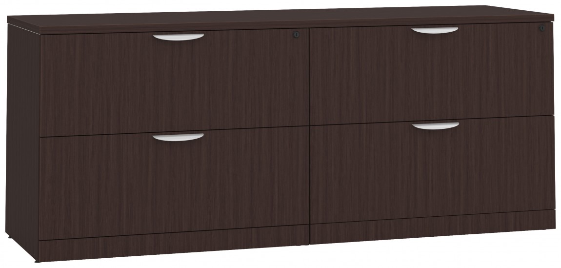 Espresso Double Lateral File Credenza | PL Laminate by Performance ...