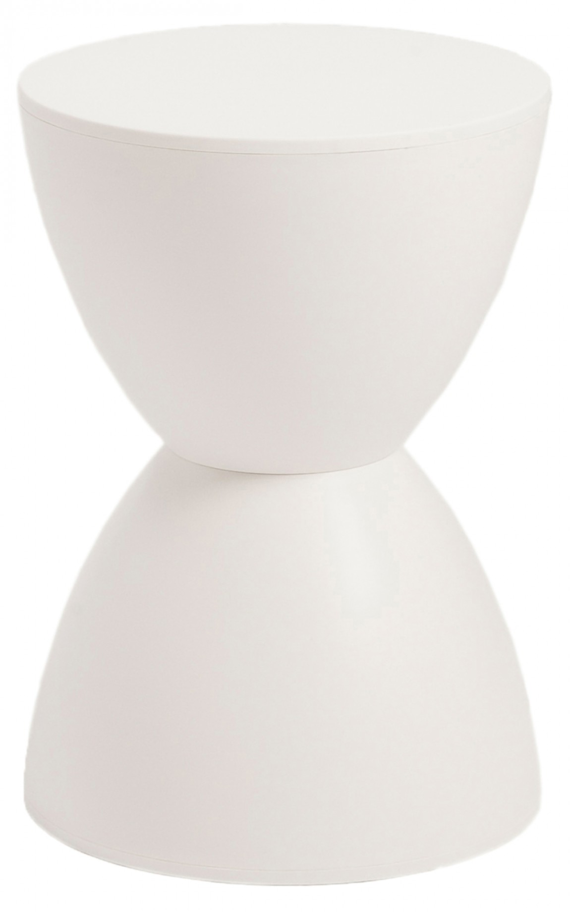 White Sculptural Hourglass Stool | Sallie by Euro Style