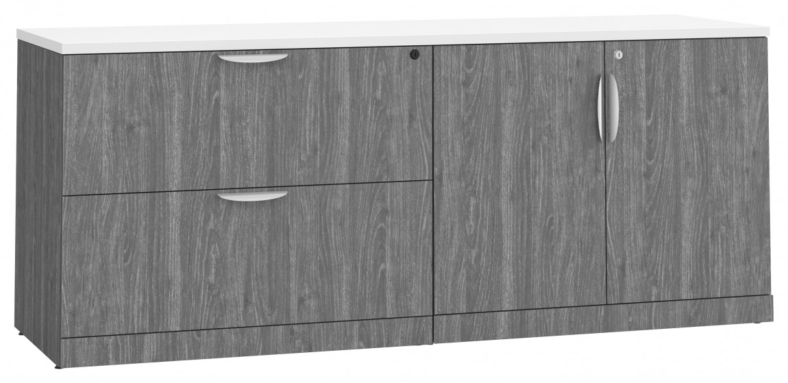 Newport Gray Lateral File Storage Cabinet Credenza | PL Laminate by Performance Furnishings