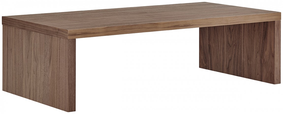 Walnut Modern Minimalist Coffee Table | Abby by Euro Style