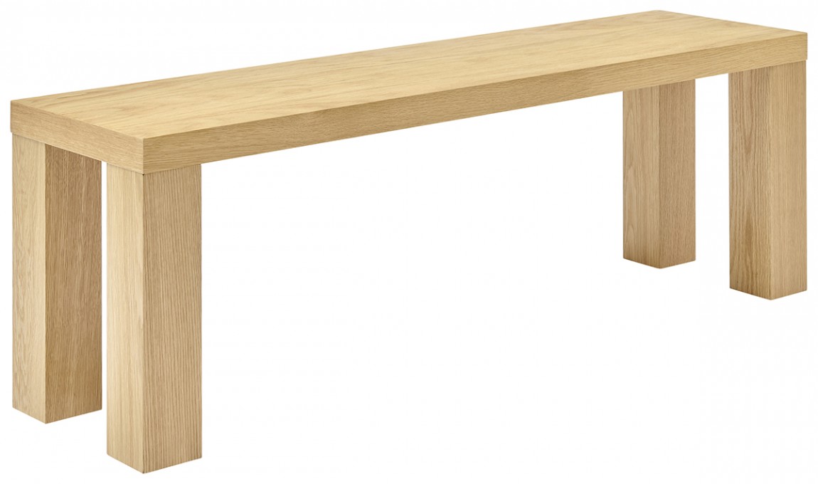 Oak Modern Minimalist Large Bench | Abby by Euro Style