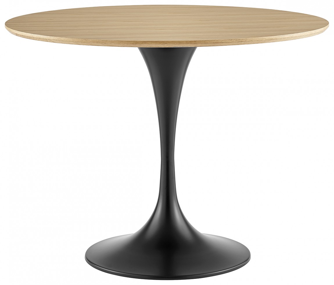 Oak Mid-Century Pedestal Round Table | Astrid by Euro Style