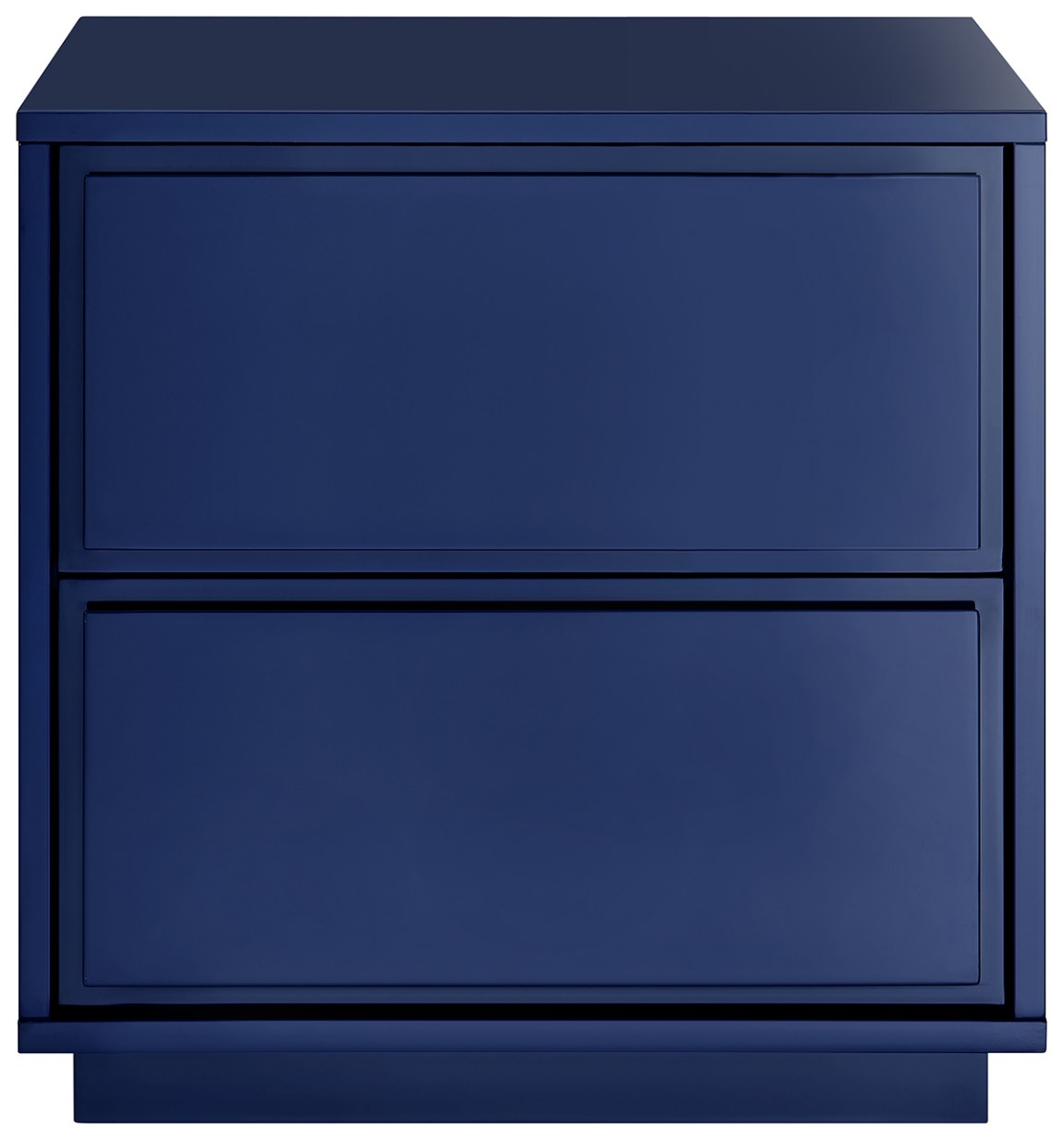 Gloss Blue Modern Glossy Side Table with Drawers | Tresero by Euro Style