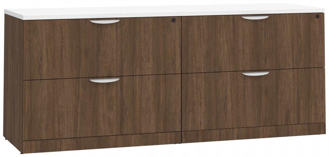 Modern Walnut Double Lateral File Credenza | PL Laminate by Performance ...