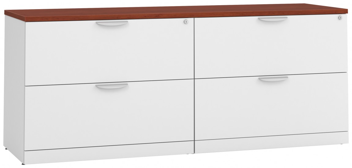 Cherry Two-Tone Double Lateral File Credenza | PL Laminate by ...