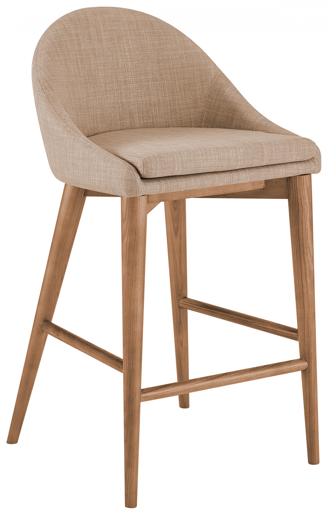 Tan & Walnut Mid-Century Modern Counter Stool | Baruch by Euro Style