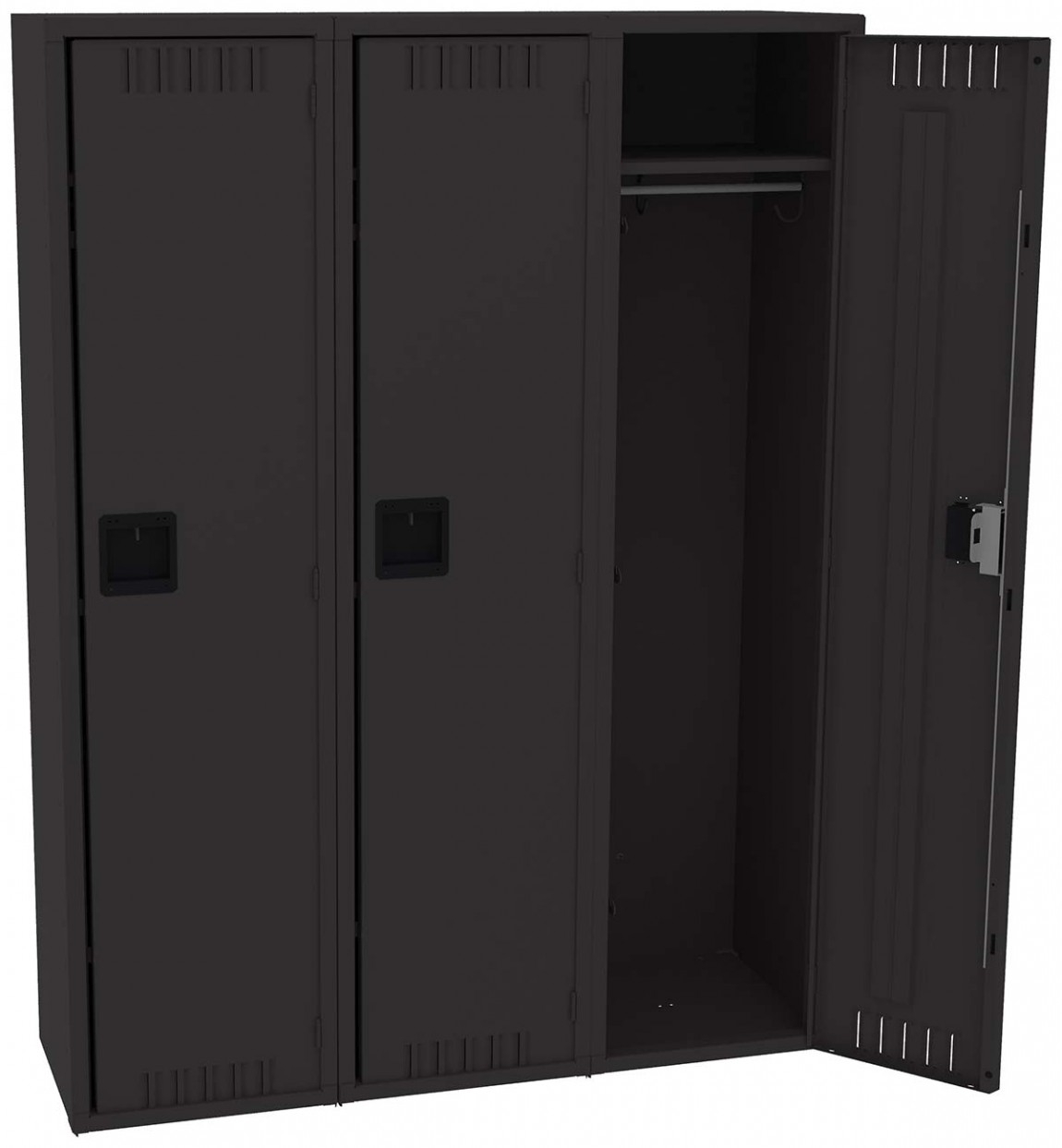 Black Wide Triple Lockers | Standard by Tennsco