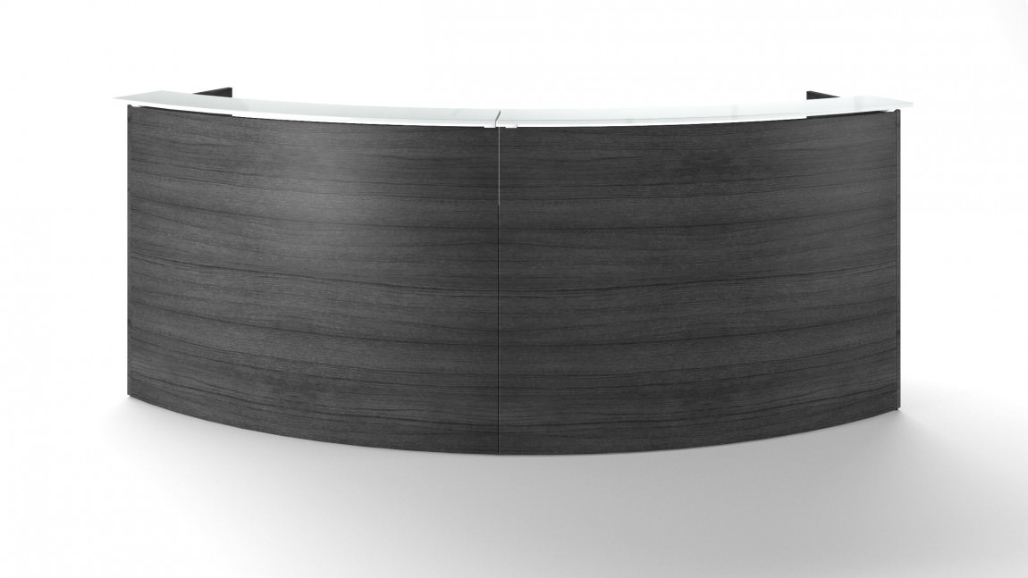 2 Person Reception Desk with Glass Transaction Counter