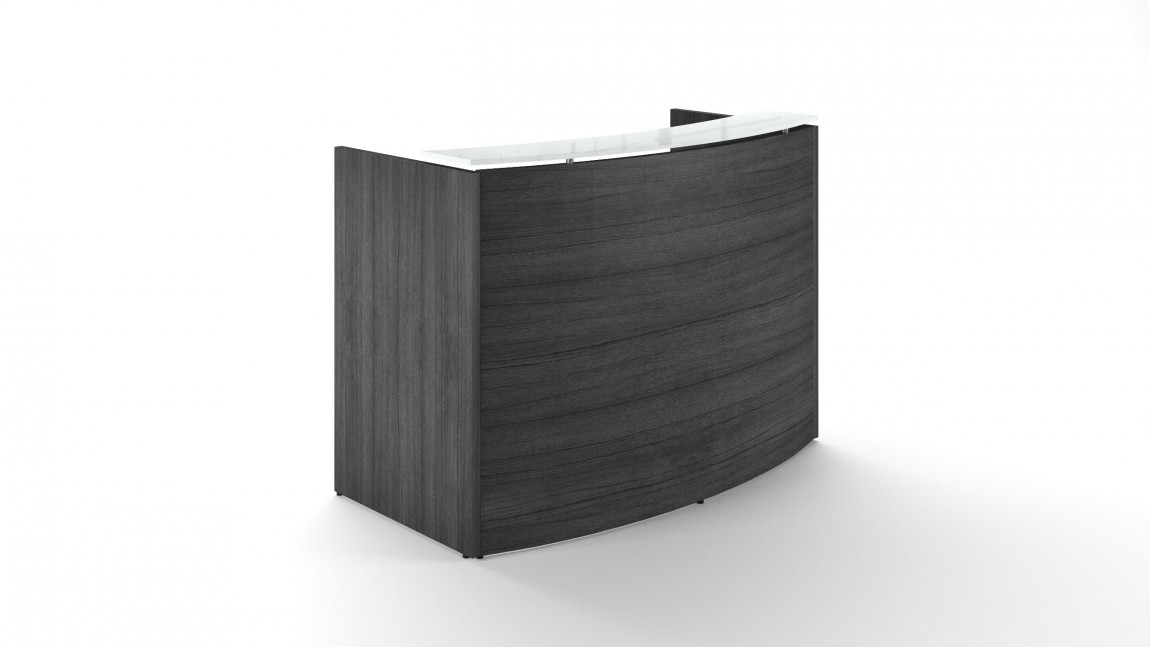 2 Person Reception Desk with Glass Transaction Counter