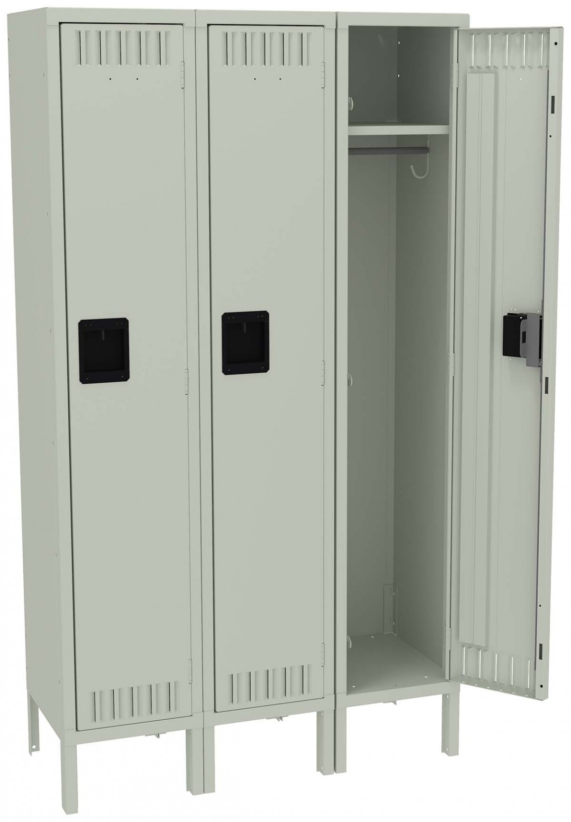 Light Grey Triple Lockers with Legs | Standard by Tennsco