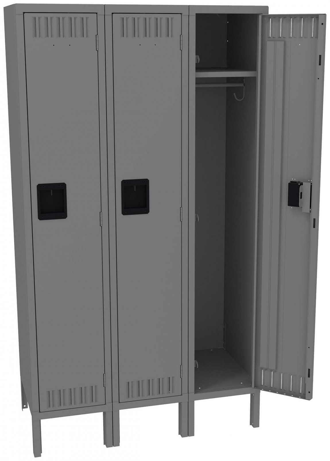 Medium Grey Triple Lockers with Legs | Standard by Tennsco