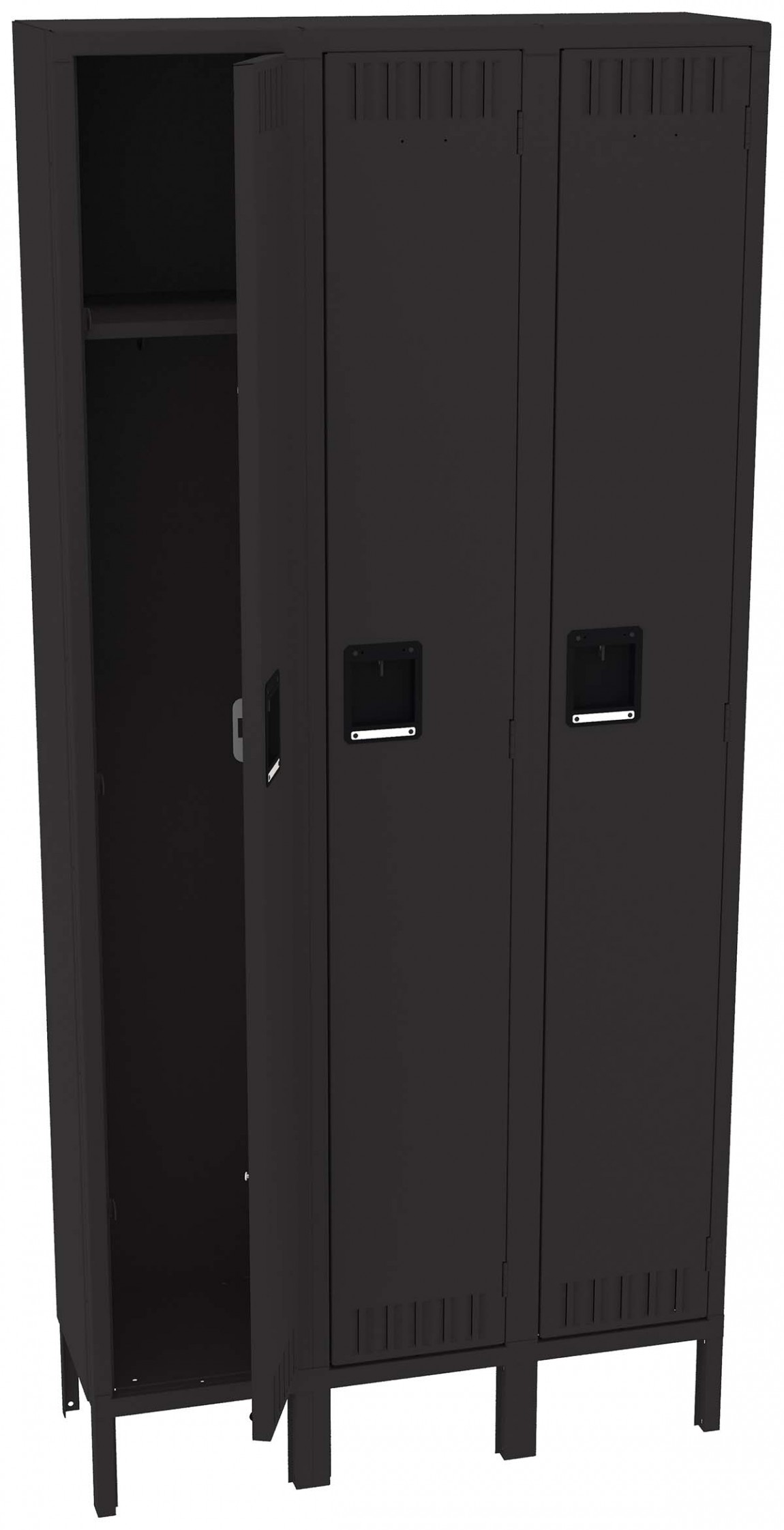 Black Tall Triple Lockers with Legs | Standard by Tennsco