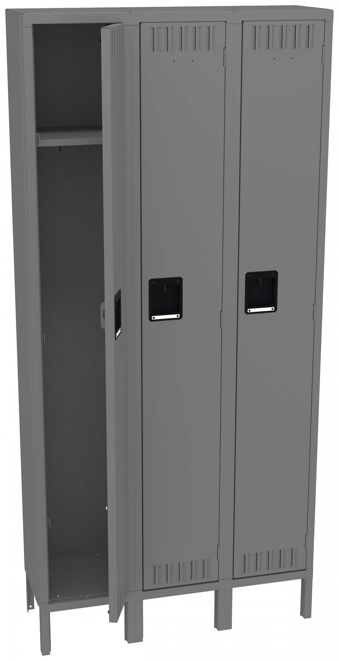 Medium Grey Tall Triple Lockers with Legs | Standard by Tennsco