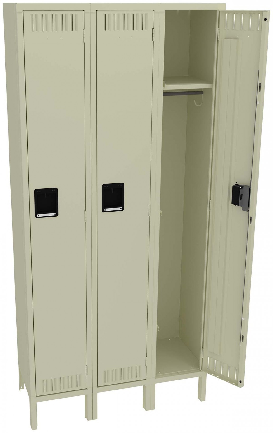 Putty Tall Triple Lockers with Legs | Standard by Tennsco
