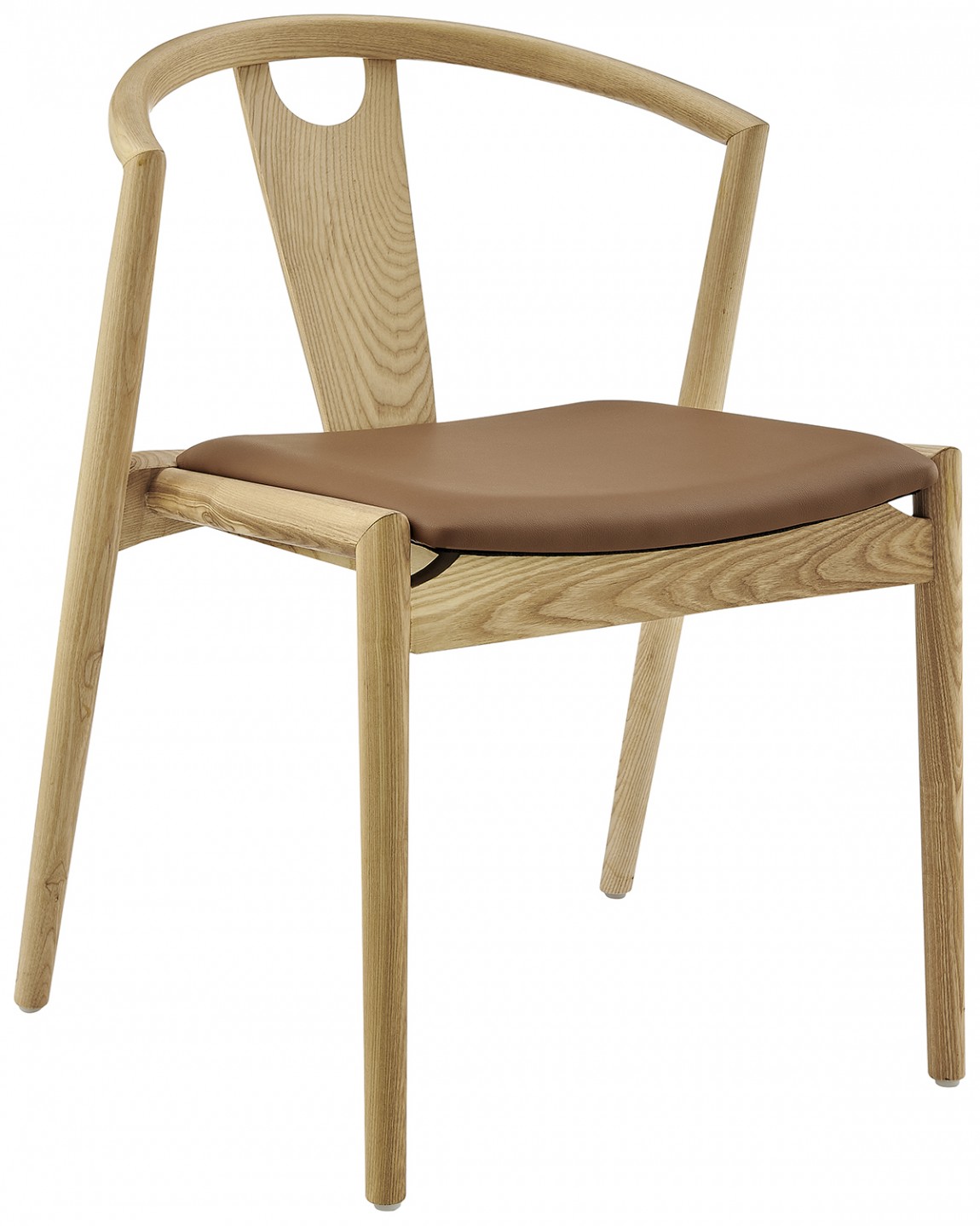 Dark Tan/Natural Modern Nordic Guest Chair | Blanche by Euro Style