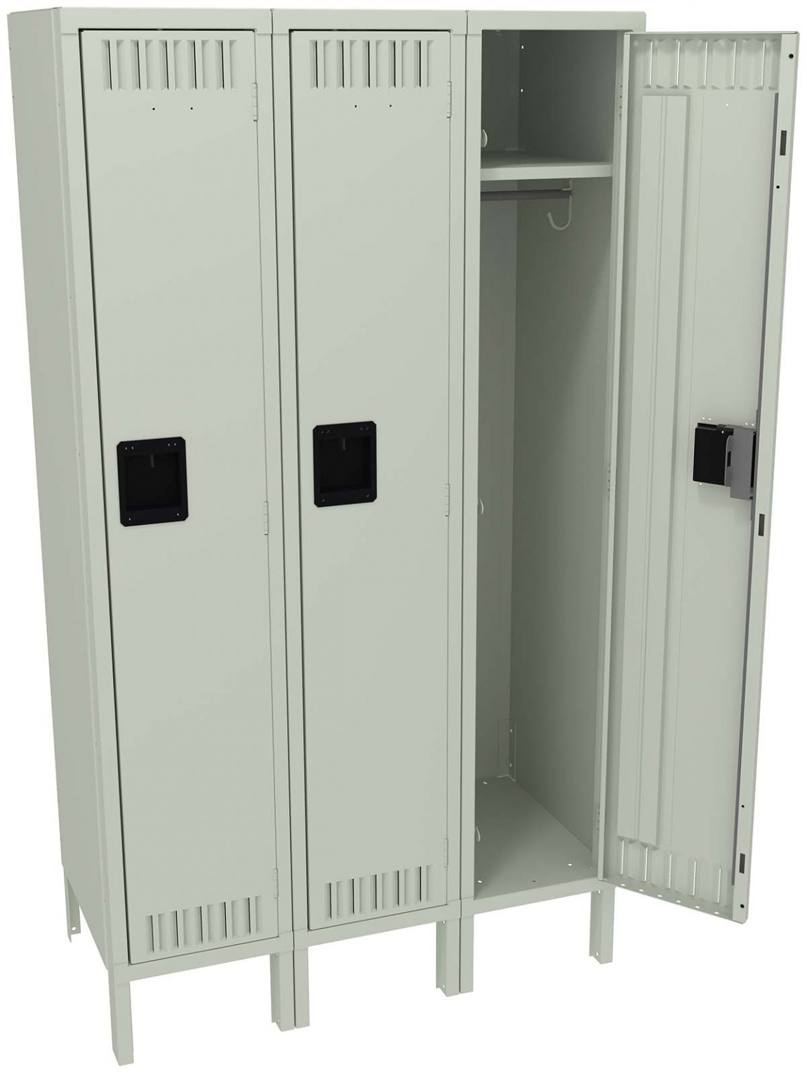 Light Grey Wide Triple Lockers with Legs | Standard by Tennsco