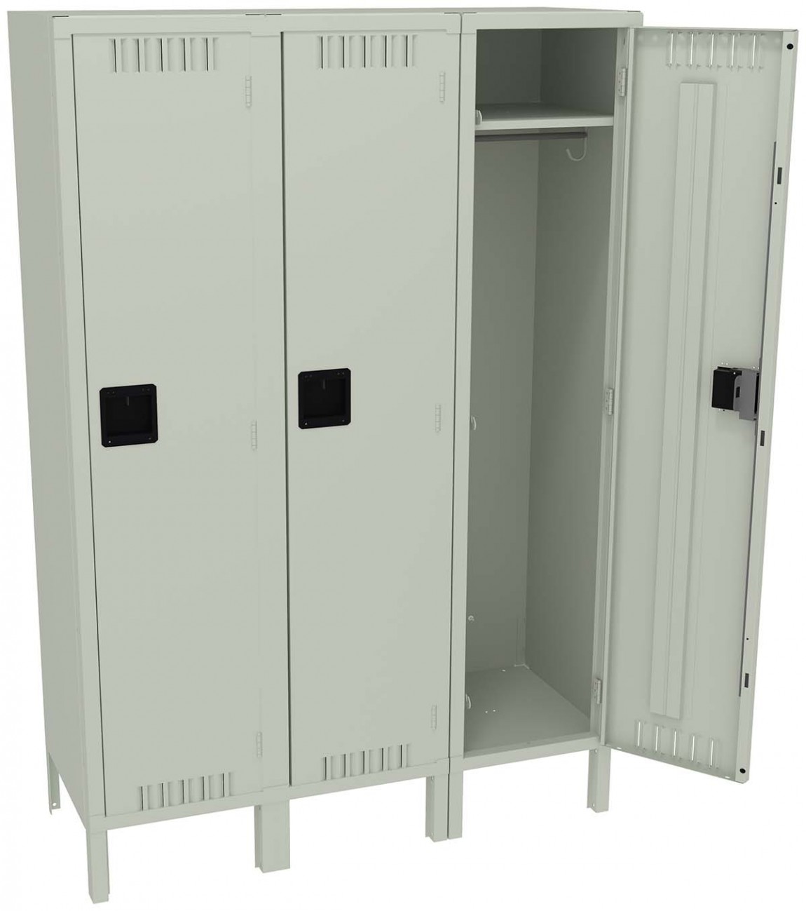 Light Grey Wide Triple Lockers with Legs | Standard by Tennsco
