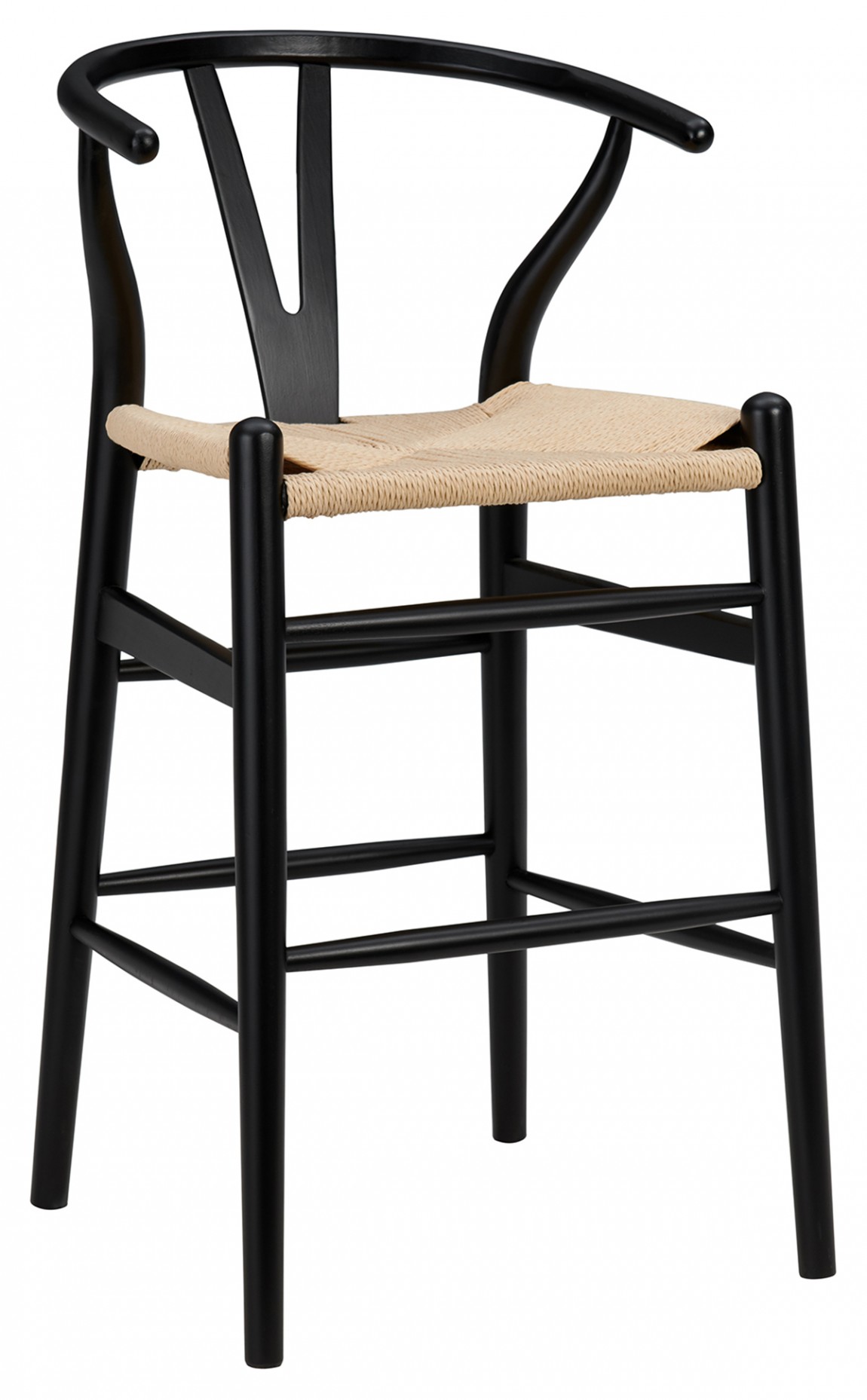 Black/Natural Simple Scandinavian Counter Stool | Evelina by Euro Style