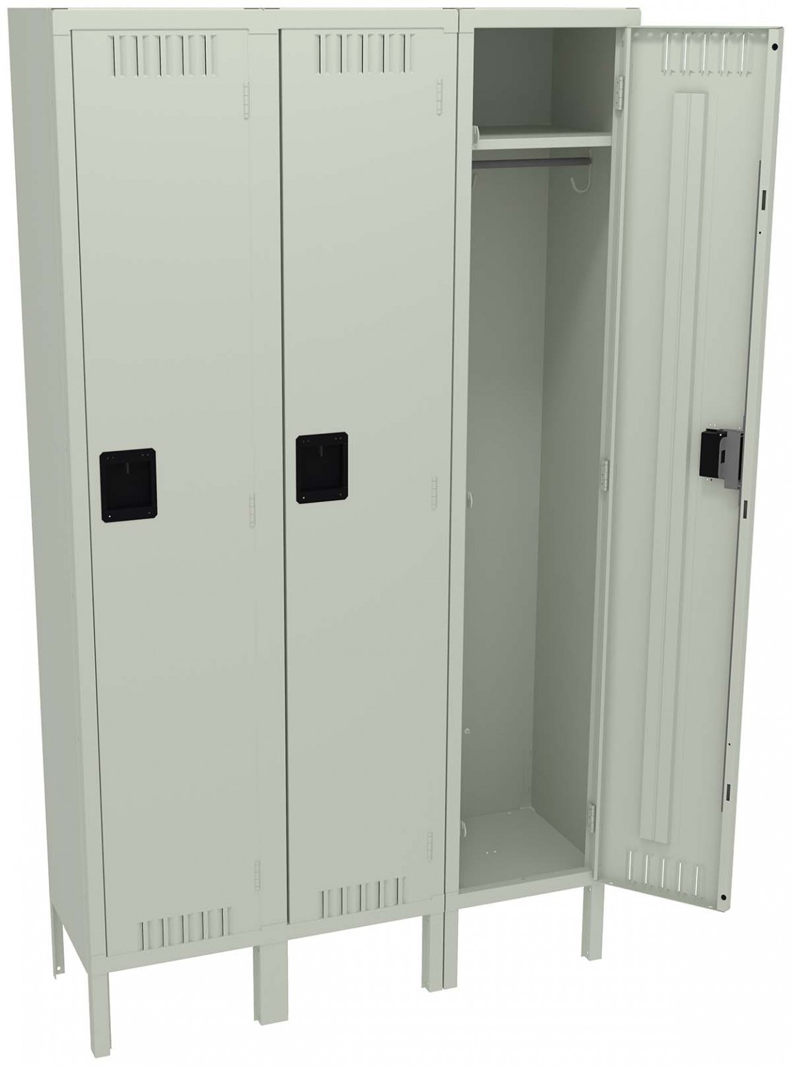 Light Grey Large Triple Lockers with Legs | Standard by Tennsco