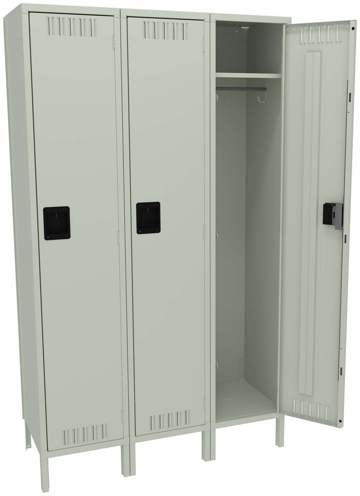 Light Grey Large Triple Lockers with Legs | Standard by Tennsco