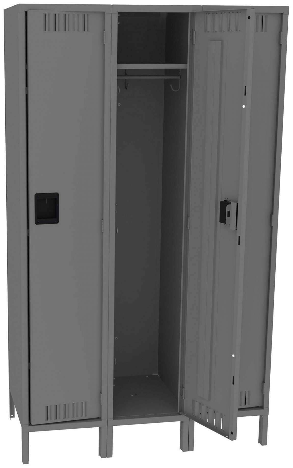Medium Grey Large Triple Lockers with Legs | Standard by Tennsco