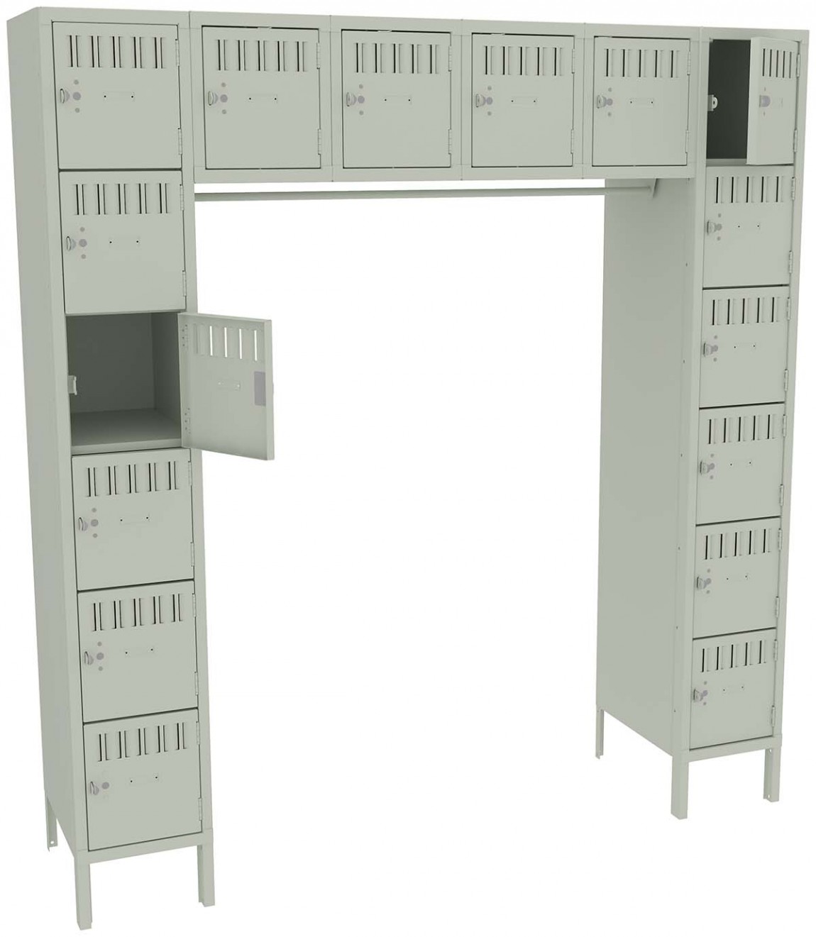 Light Grey Open Frame Lockers with Legs | Standard by Tennsco