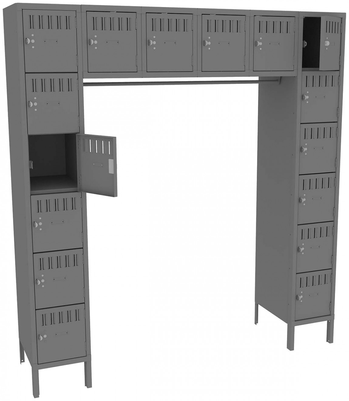 Medium Grey Open Frame Lockers with Legs | Standard by Tennsco