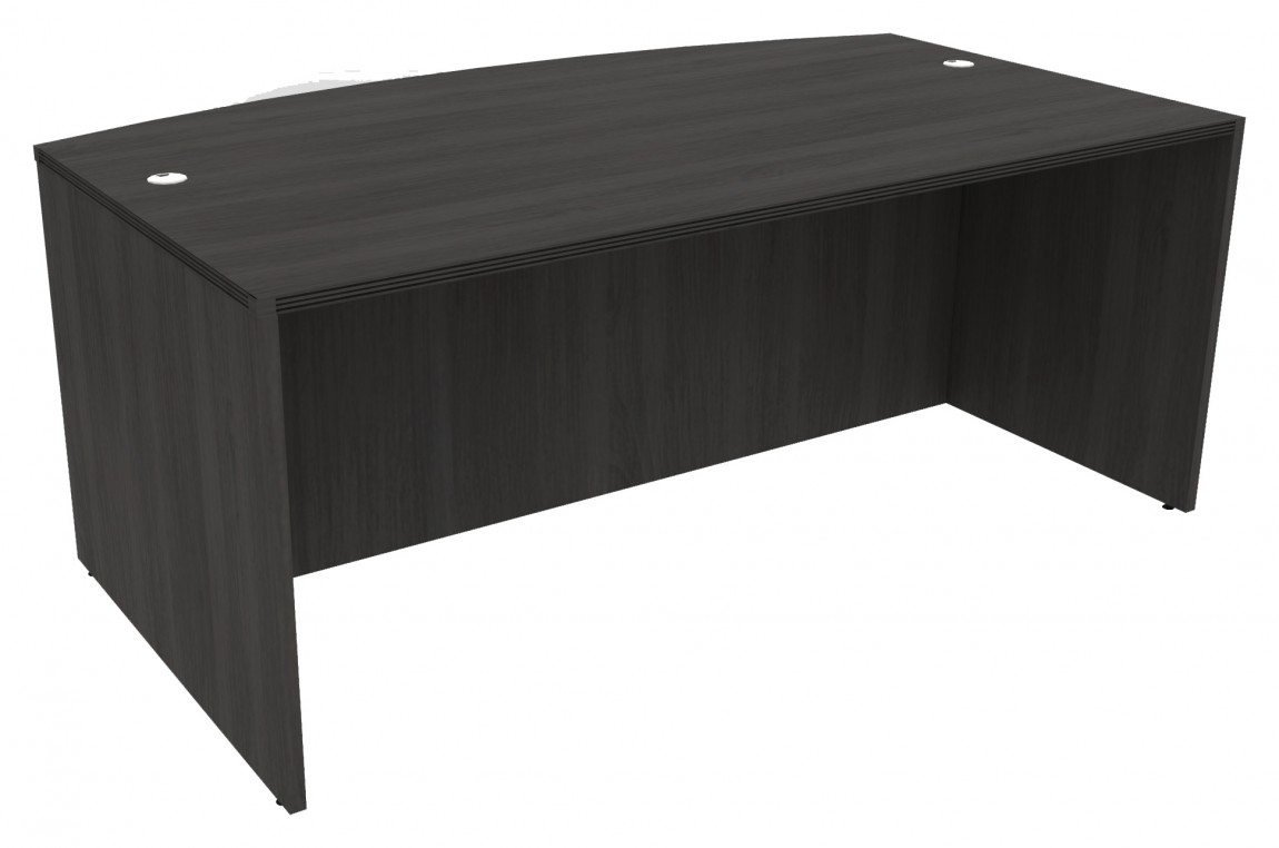 Ash Gray Bow Front Desk Shell | HL by Heartland Office Source