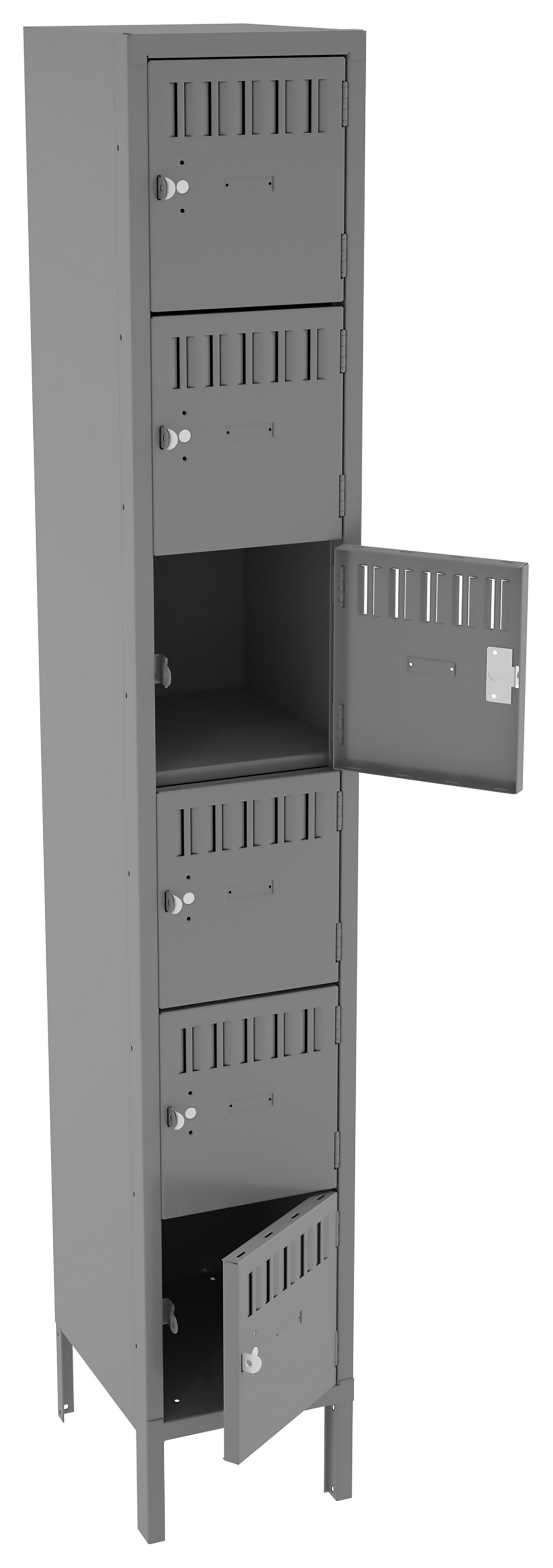 Medium Grey Six Box Lockers with Legs | Standard by Tennsco