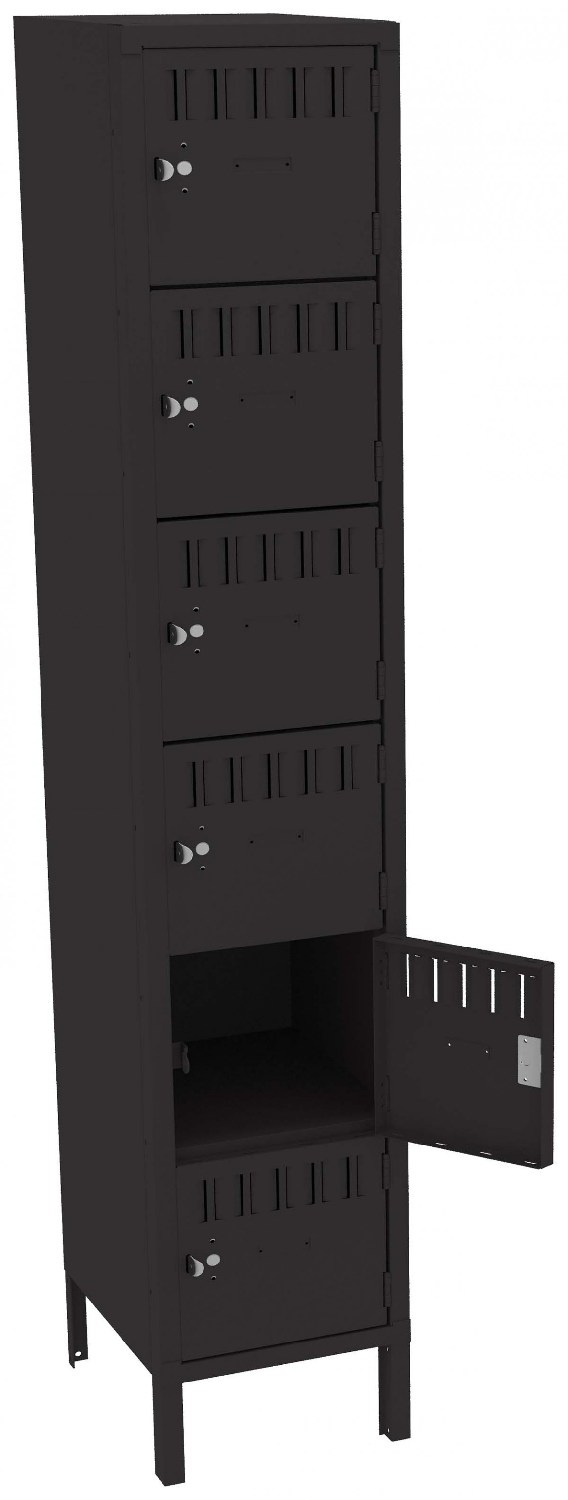 Black Six Large Box Lockers with Legs | Standard by Tennsco