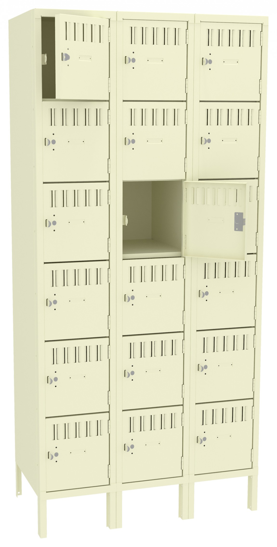 Putty Eighteen Box Lockers with Legs | Standard by Tennsco