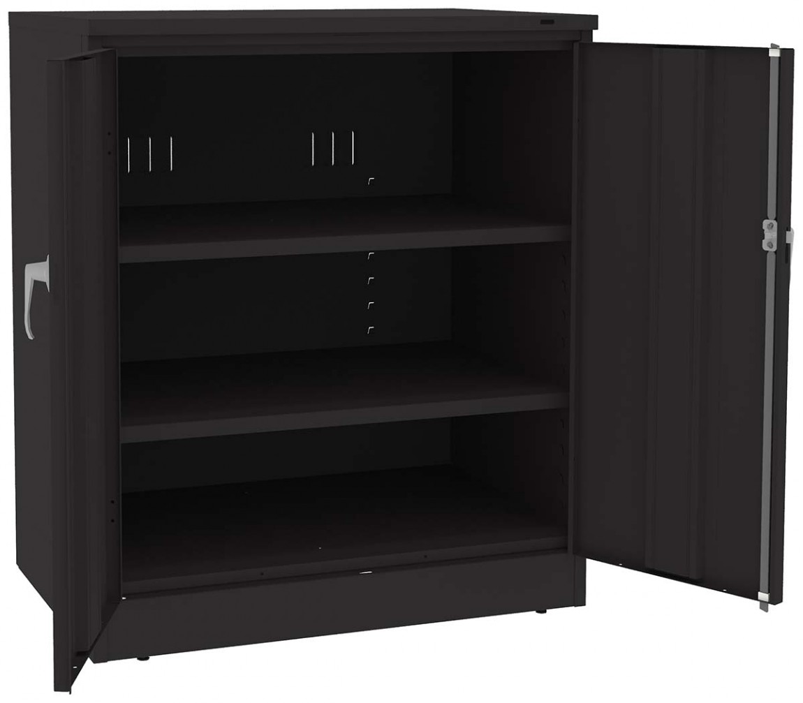 Black Counter Height Storage Cabinet | Deluxe by Tennsco