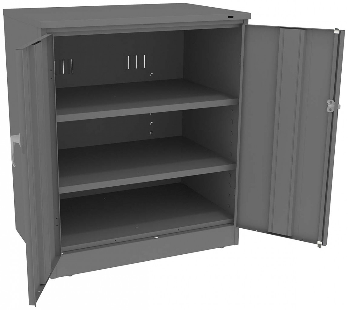 Medium Grey Counter Height Storage Cabinet | Deluxe by Tennsco