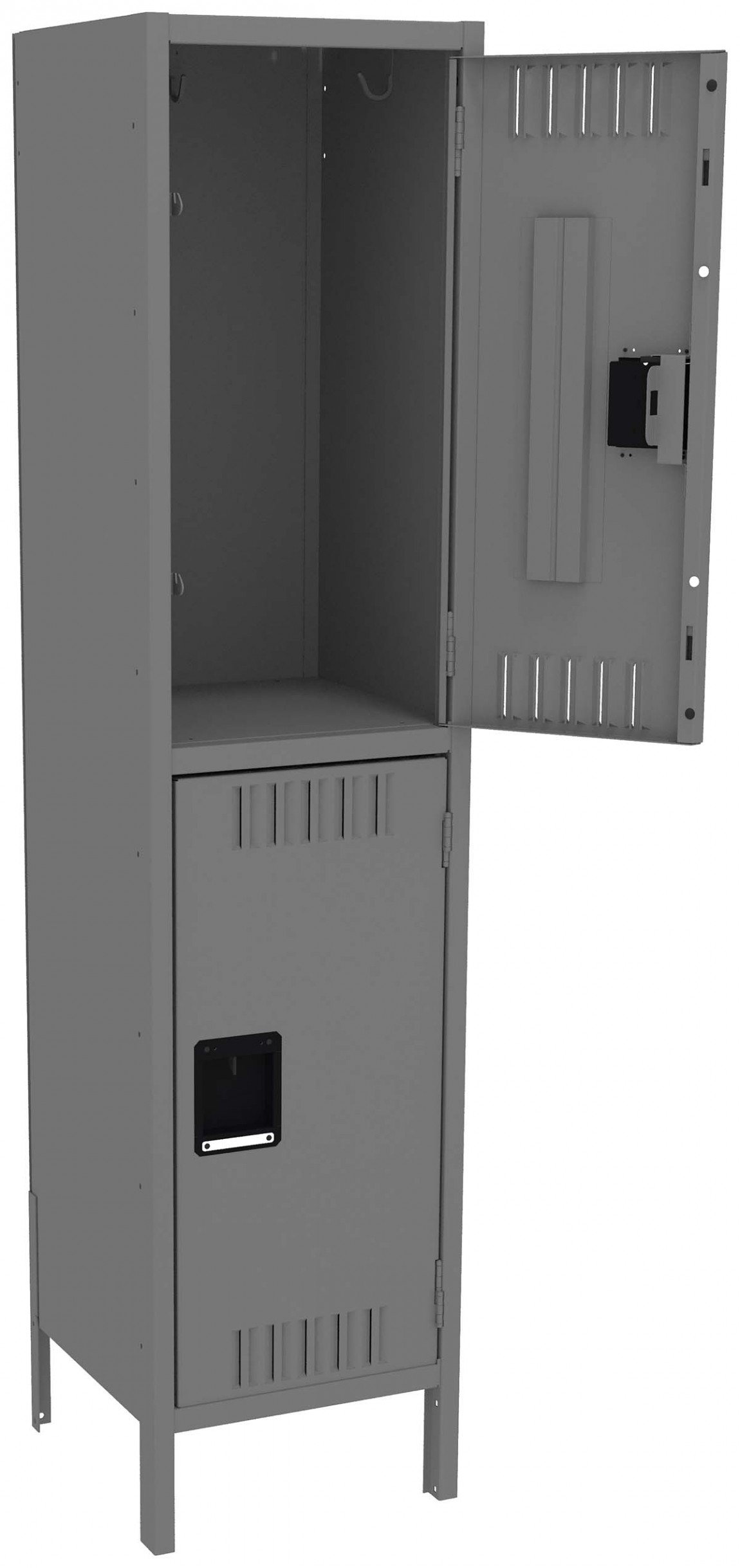 Medium Grey Double-Tier Locker with Legs | Standard by Tennsco