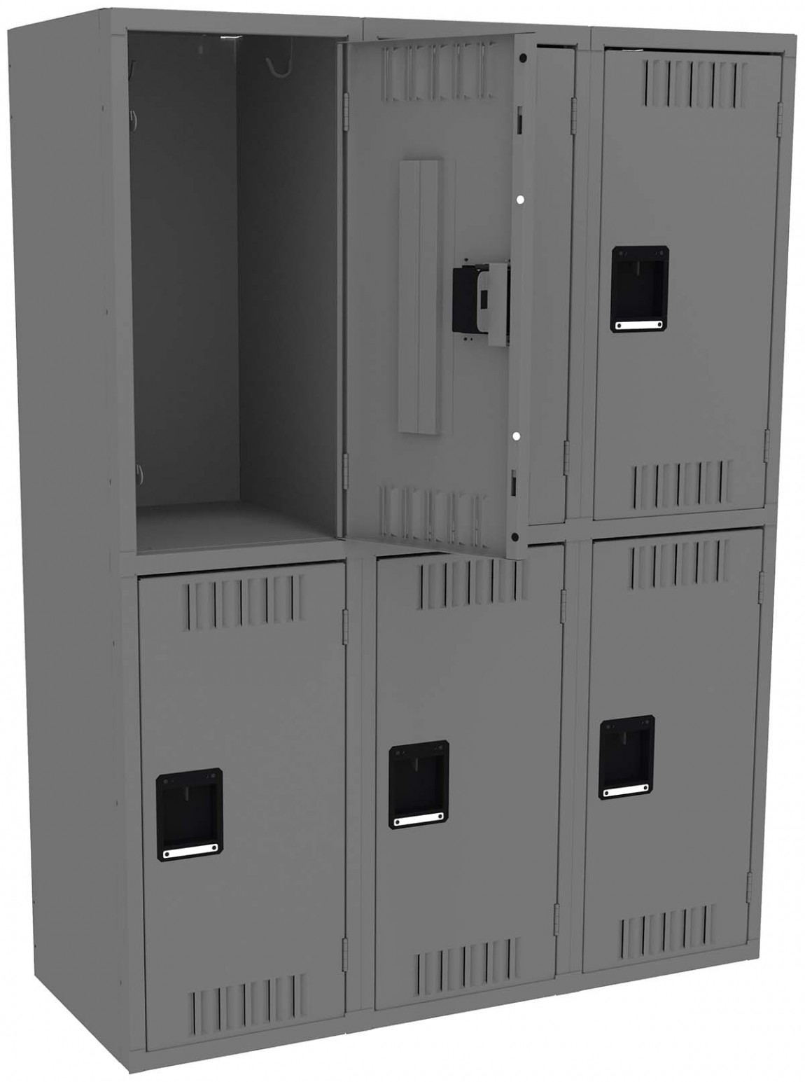 Medium Grey Three Double-Tier Lockers | Standard by Tennsco