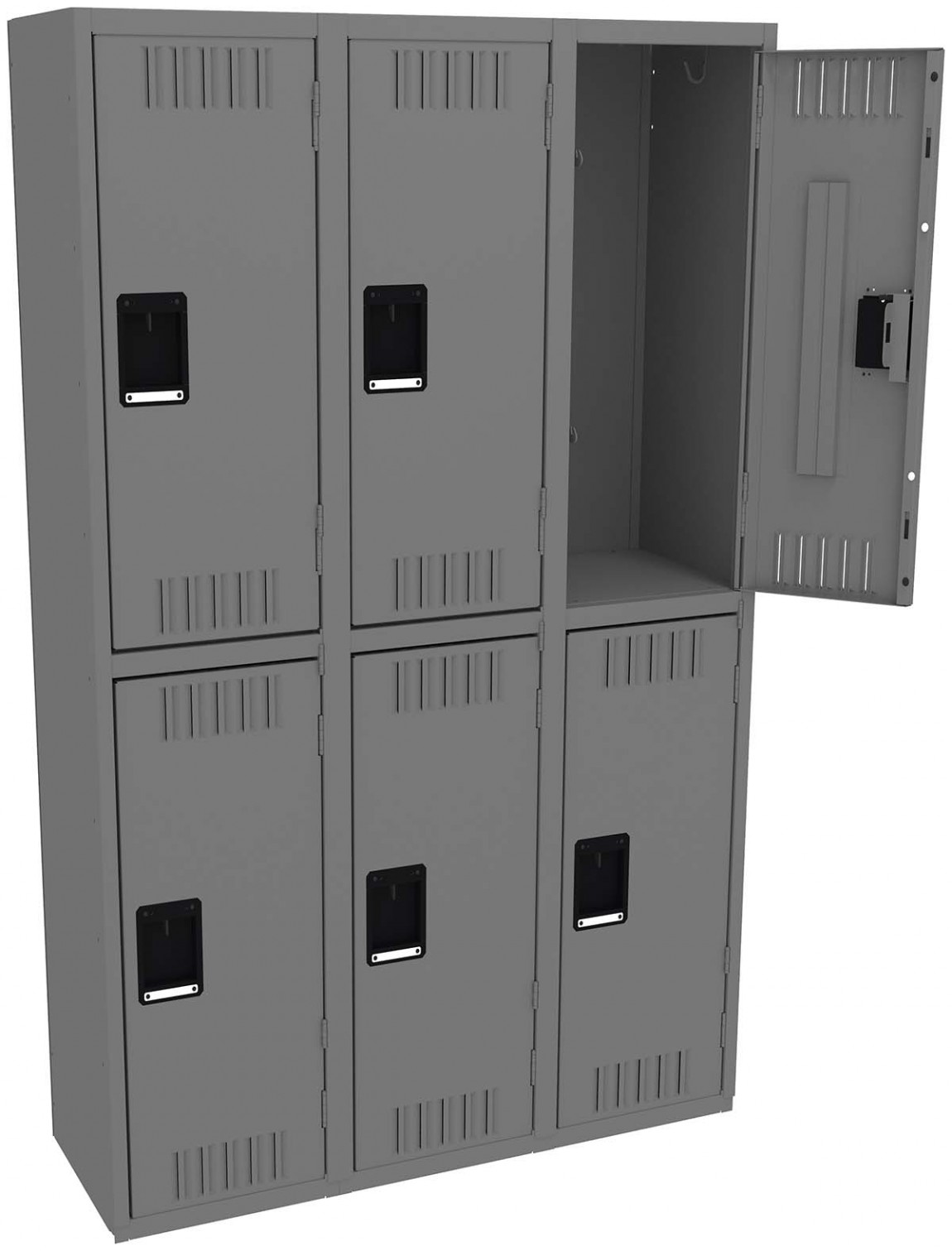 Medium Grey Three Double-Tier Lockers | Standard by Tennsco