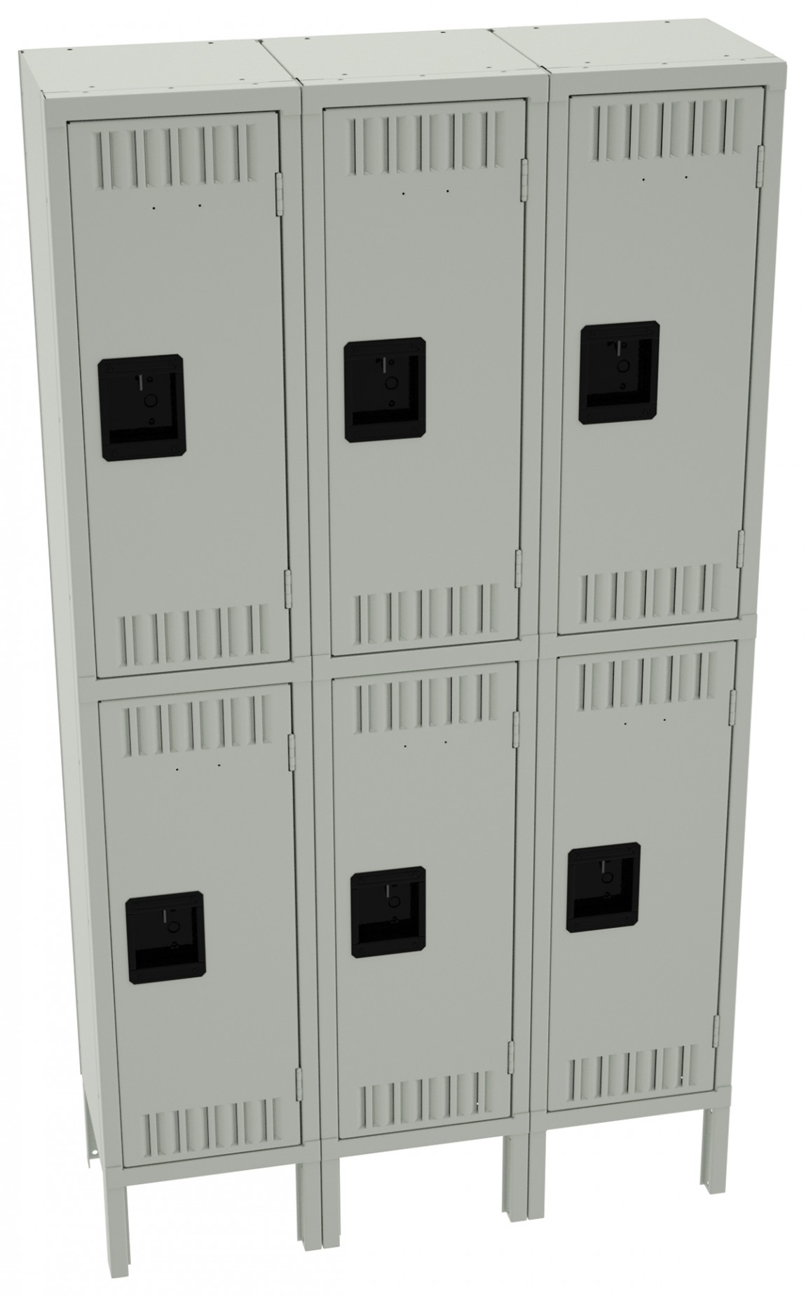 Light Grey Three Double-Tier Lockers with Legs | Standard by Tennsco