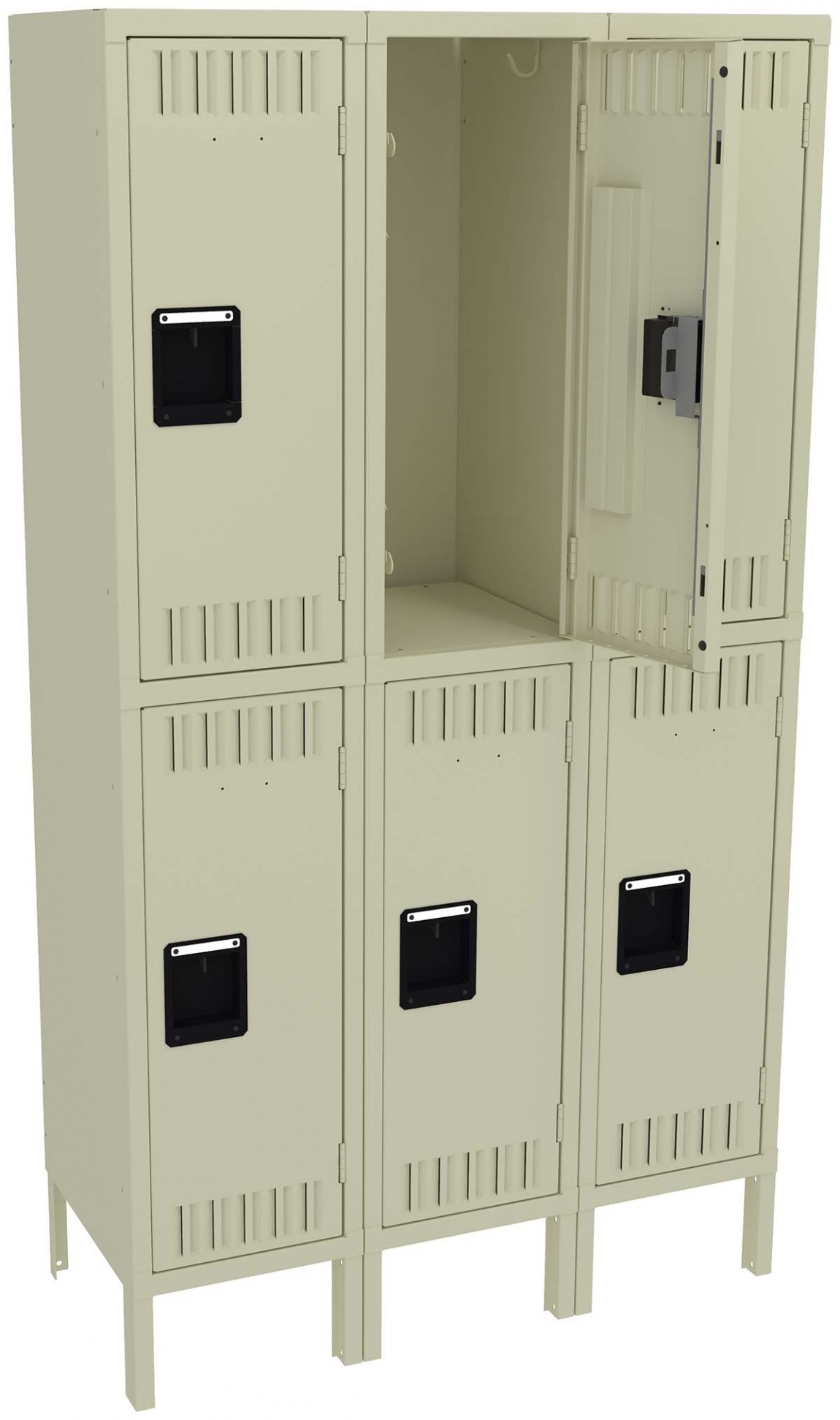Putty Three Double-Tier Lockers with Legs | Standard by Tennsco