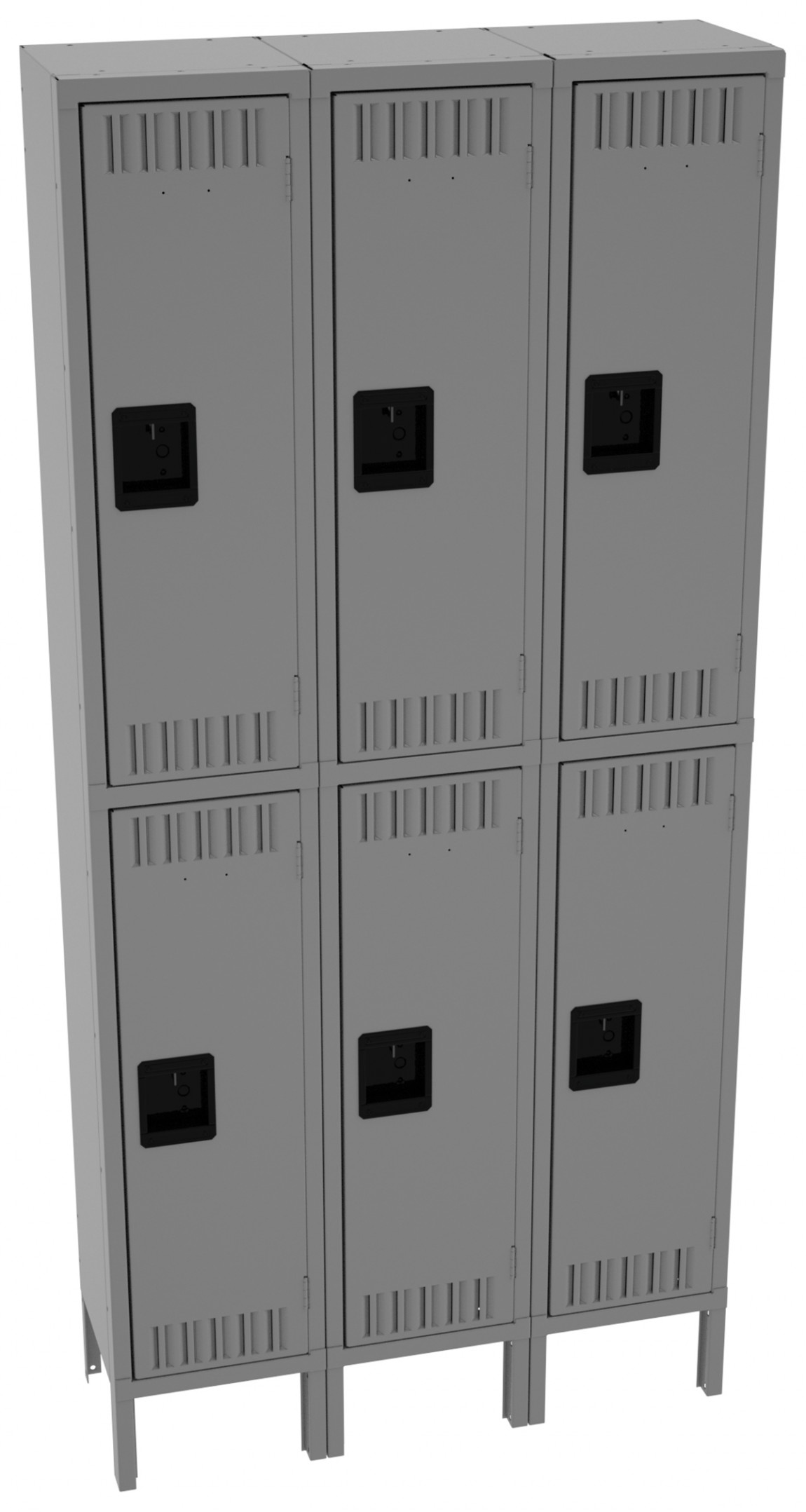 Medium Grey Three Double-Tier Lockers with Legs | Standard by Tennsco