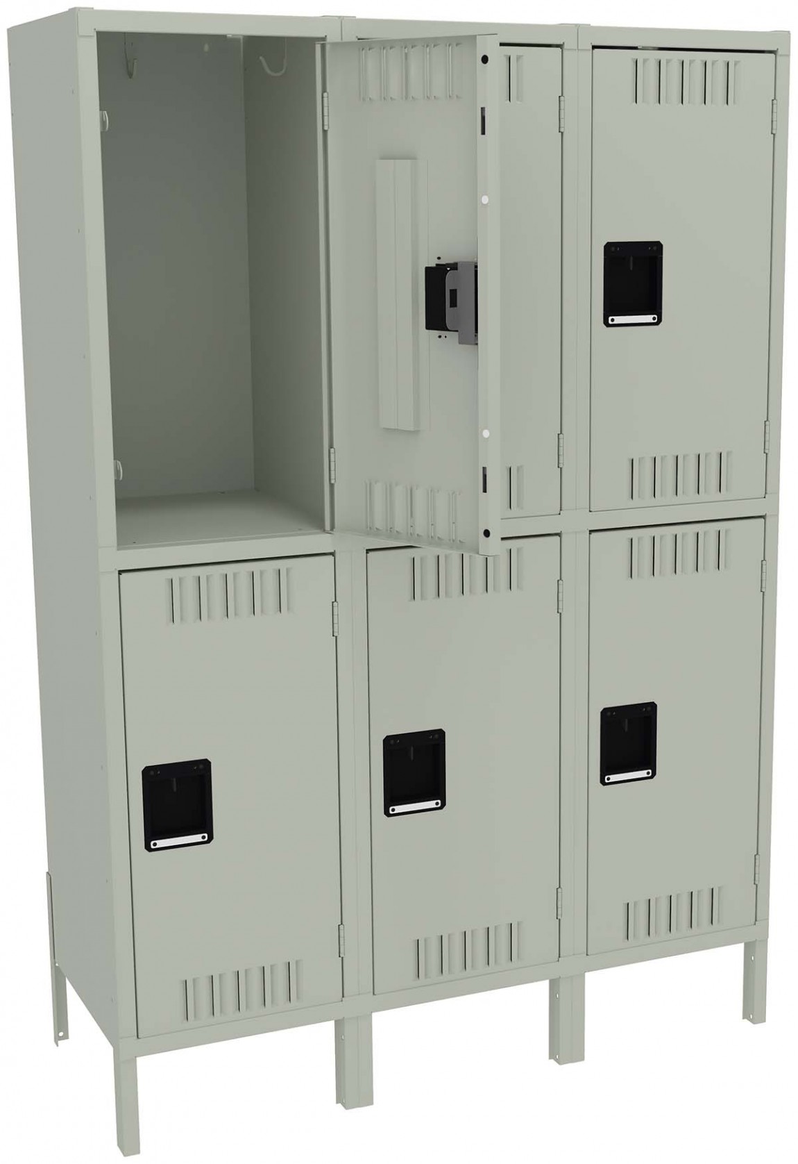 Light Grey Three Double-Tier Lockers with Legs | Standard by Tennsco