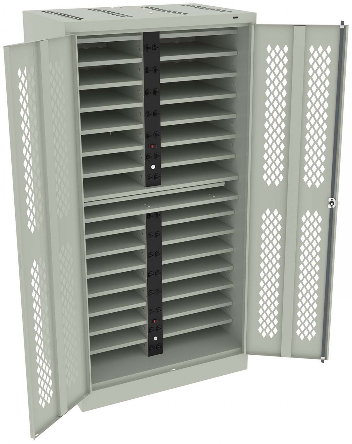 Light Grey Large Laptop Charging Cabinet | Specialty by Tennsco