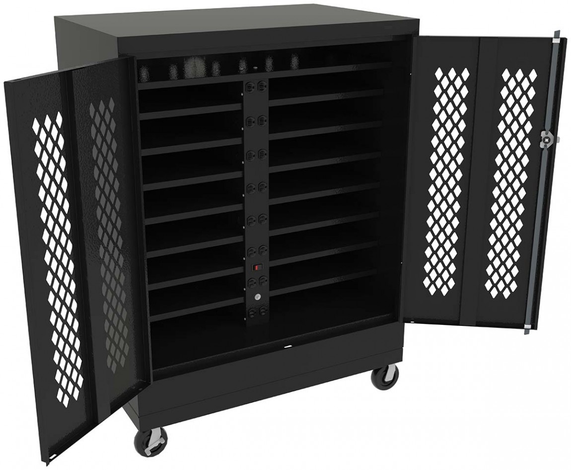 Black Mobile Laptop Charging Cabinet | Specialty by Tennsco