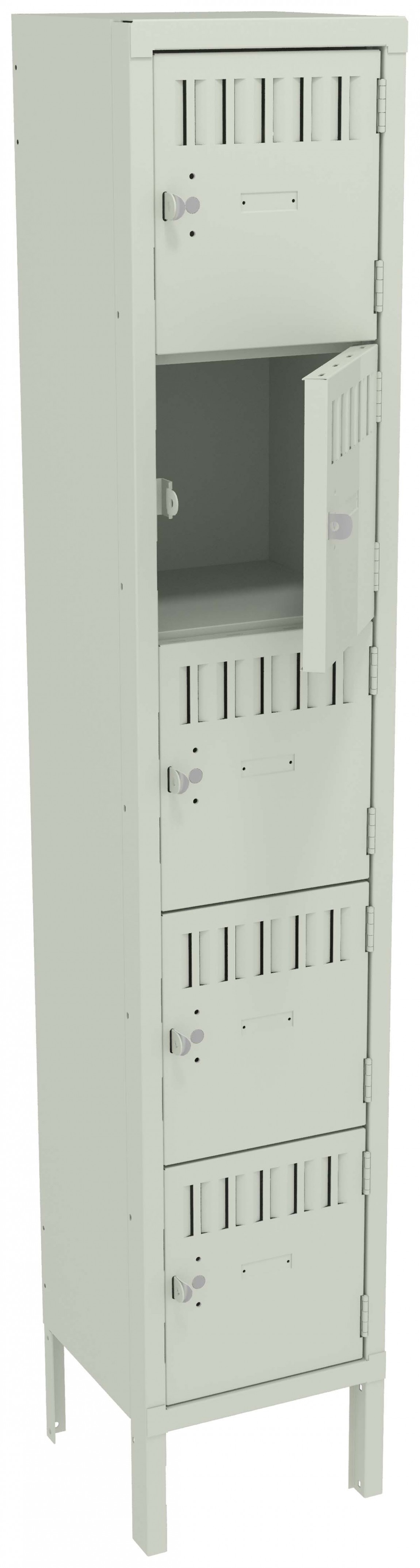 Light Grey Five Box Lockers with Legs | Standard by Tennsco