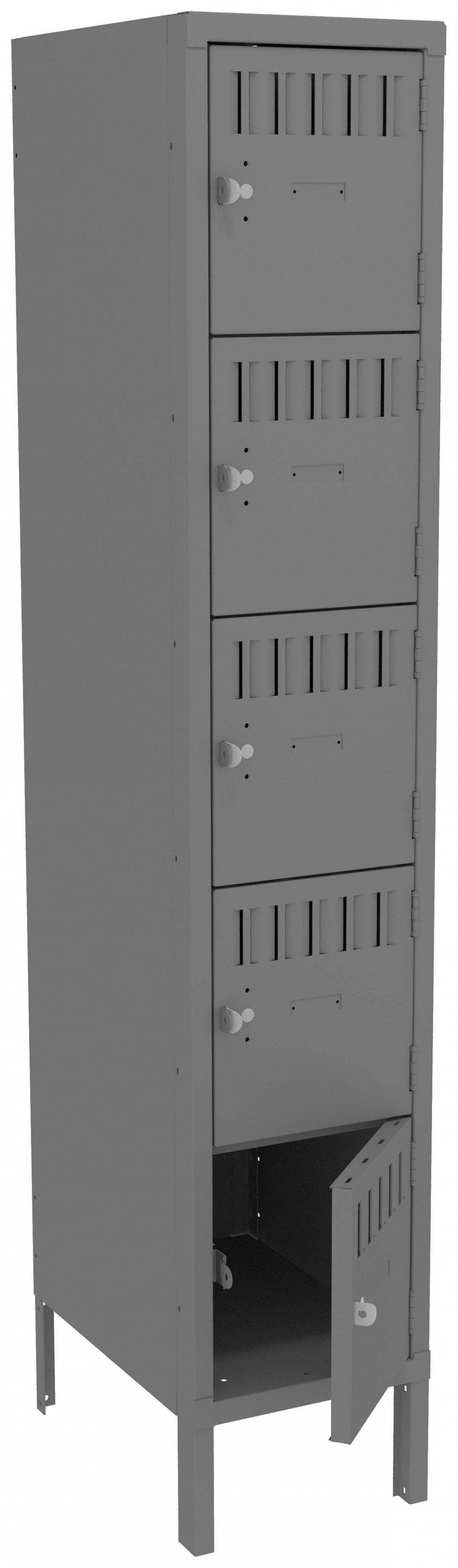 Medium Grey Five Box Lockers with Legs | Standard by Tennsco