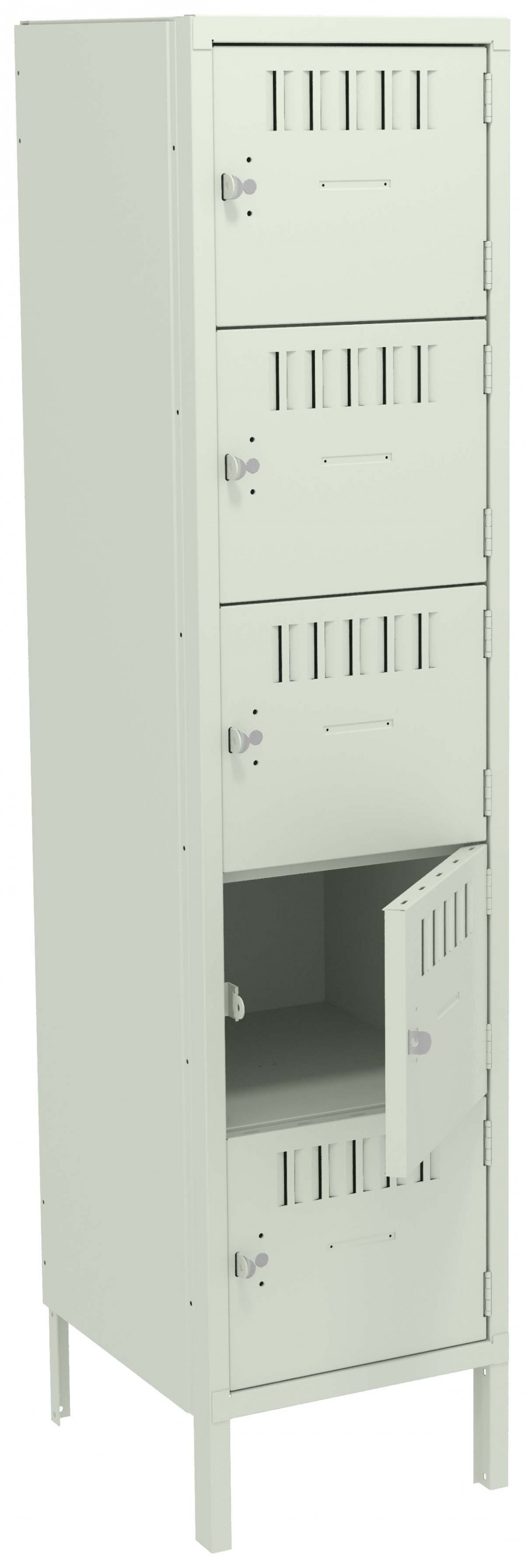 Light Grey Five Box Lockers with Legs | Standard by Tennsco