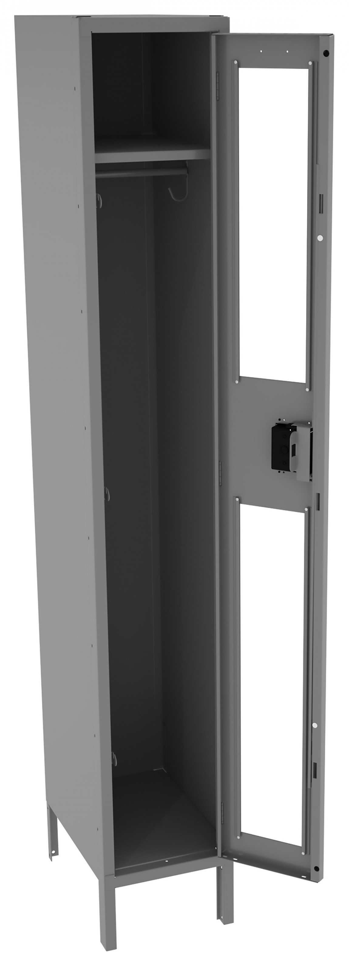 Medium Grey See-Through Locker with Legs | C-Thru by Tennsco