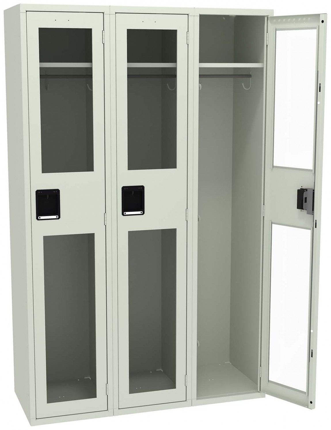 Light Grey Triple See-Through Lockers | C-Thru by Tennsco