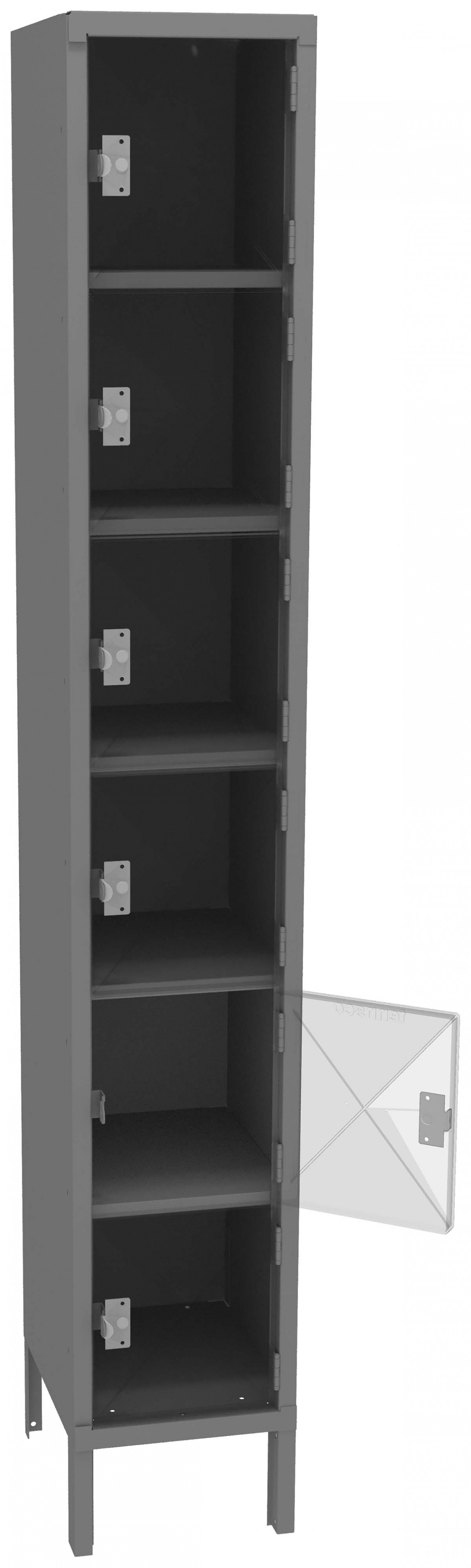 Medium Grey Clear Storage Locker with Legs | C-Thru by Tennsco