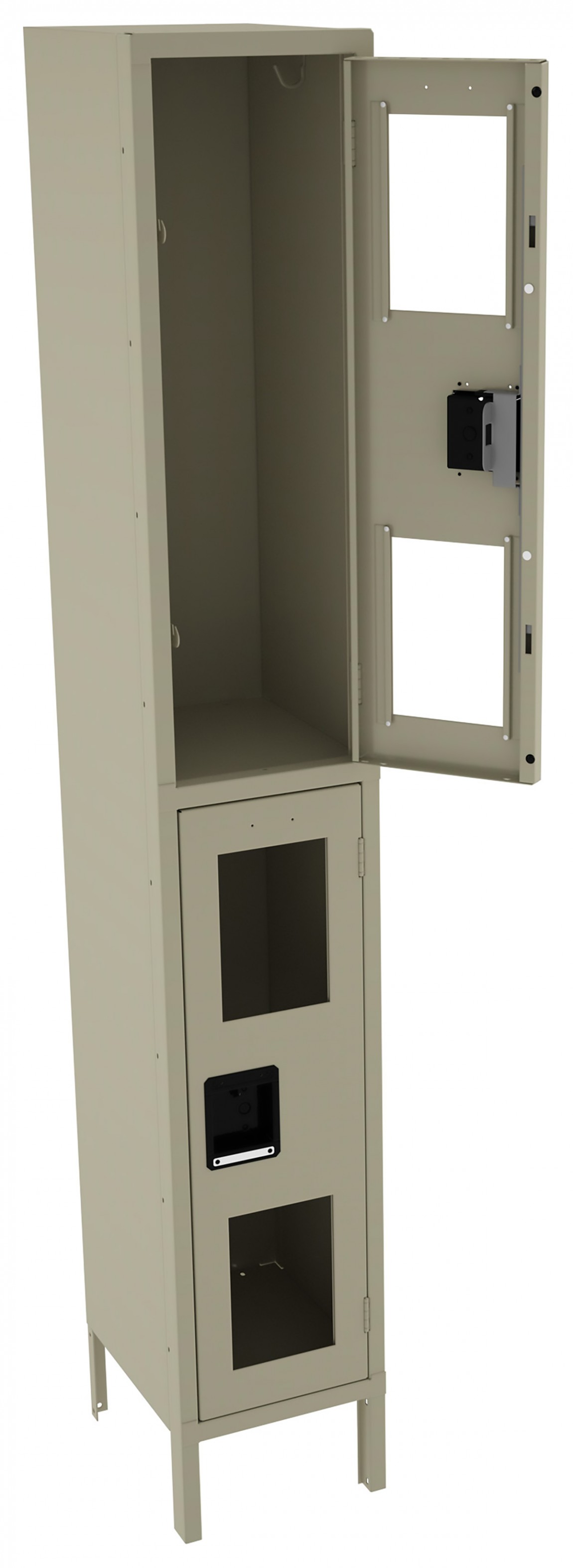 Sand Dual-Tier Clear Lockers with Legs | C-Thru by Tennsco